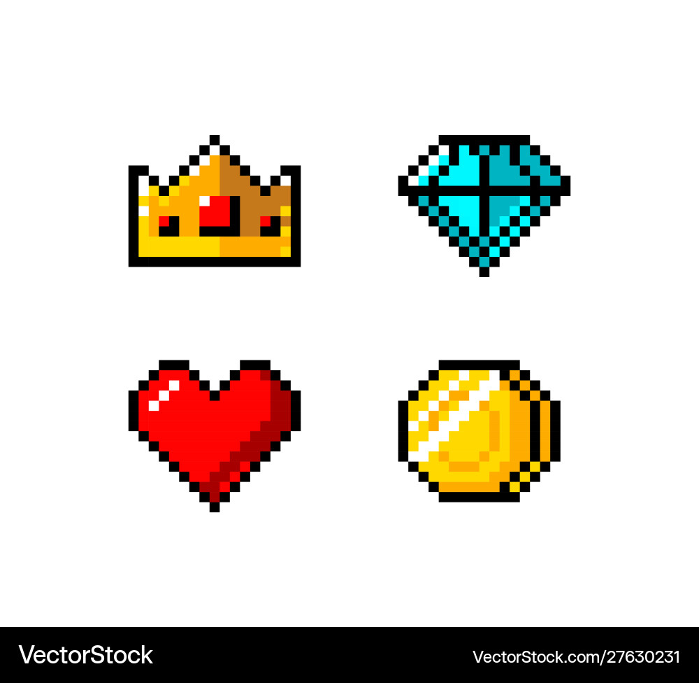 Pixel object art Royalty Free Vector Image - VectorStock