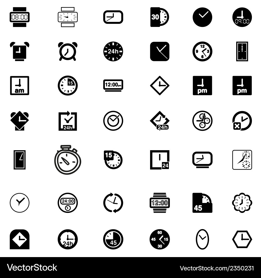 Set of clock icon symbol Royalty Free Vector Image