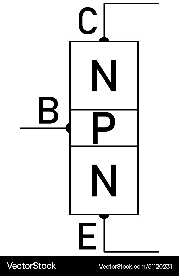 Transistor diagram - two pn junctions Royalty Free Vector