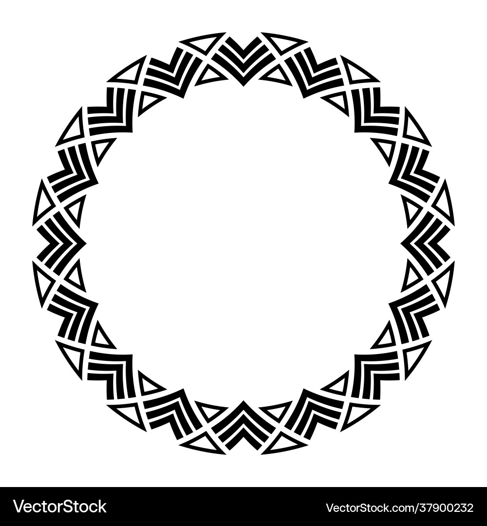 Abstract round meander circular geometric Vector Image