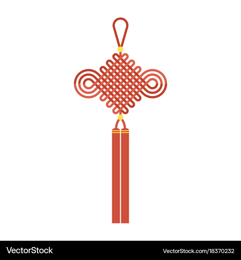 Chinese knot with tassel using in lunar new year Vector Image
