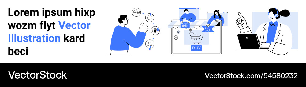 Collaborative digital marketing and e-commerce Vector Image