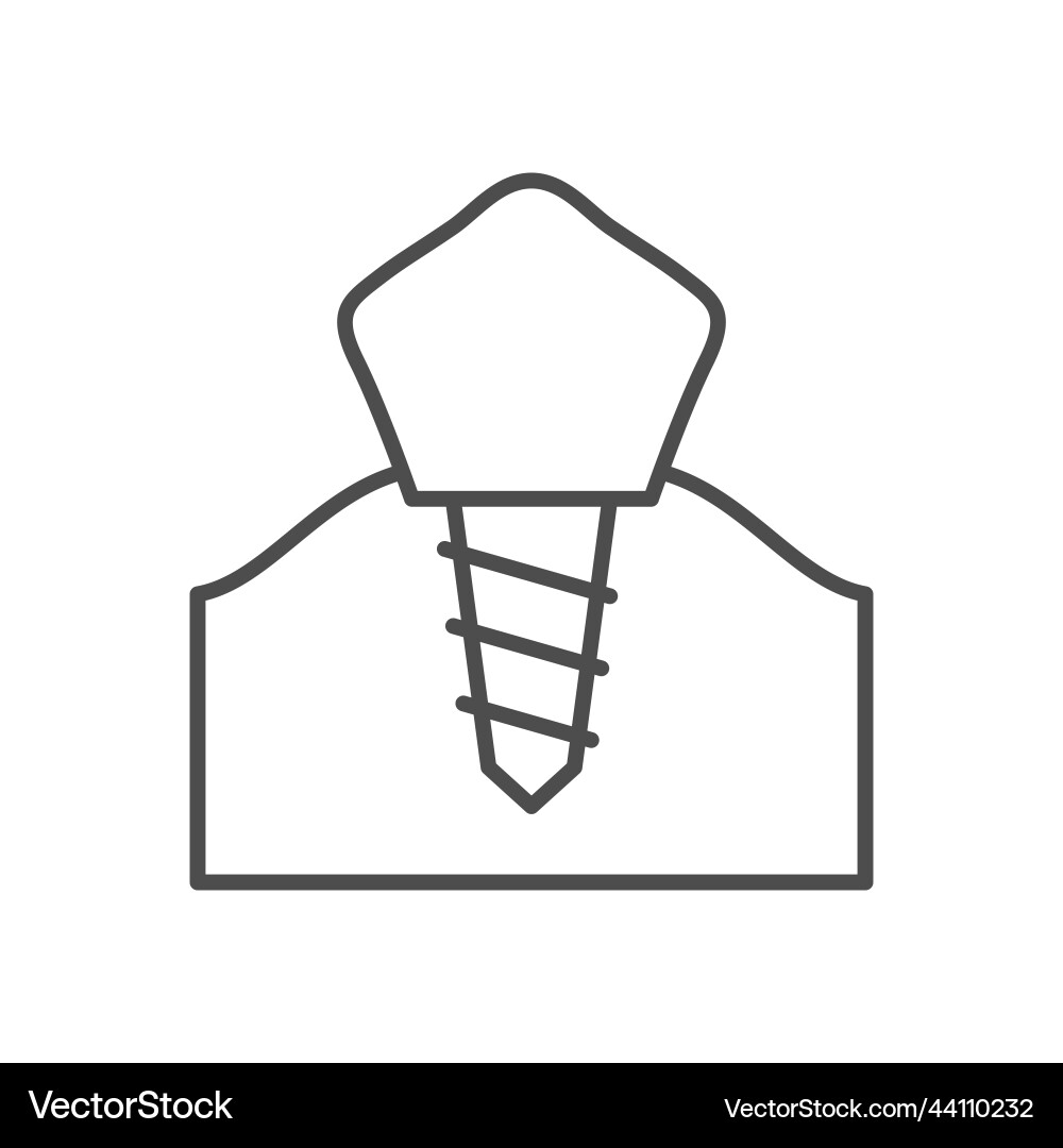Dental implant line outline icon Royalty Free Vector Image