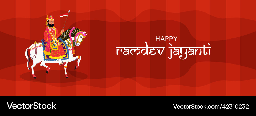 Happy ramdev jayanti greeting card design Vector Image