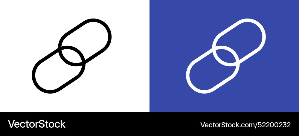 Link icon logo sign set outline Royalty Free Vector Image