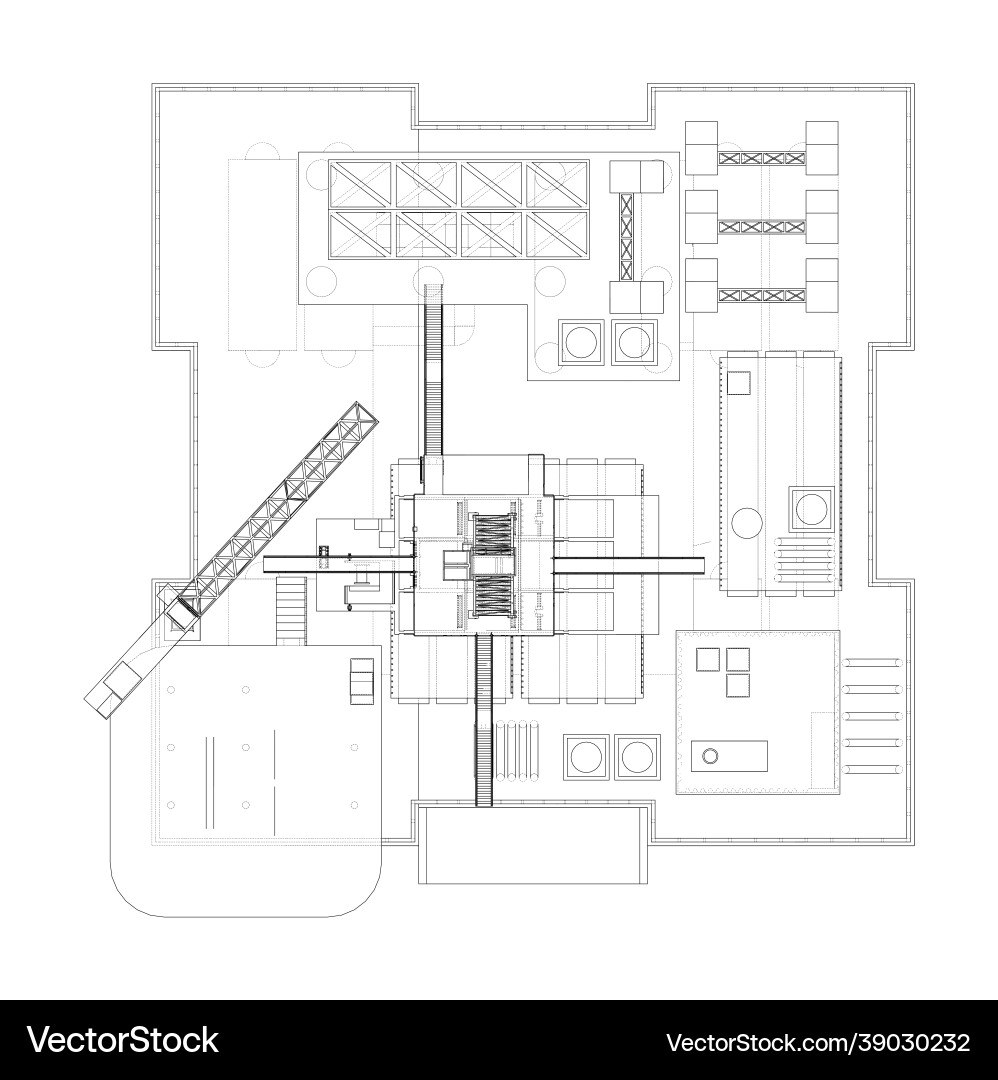 Offshore oil rig rendering of 3d Royalty Free Vector Image