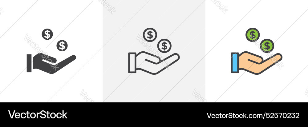Revenue icon set on white background Royalty Free Vector
