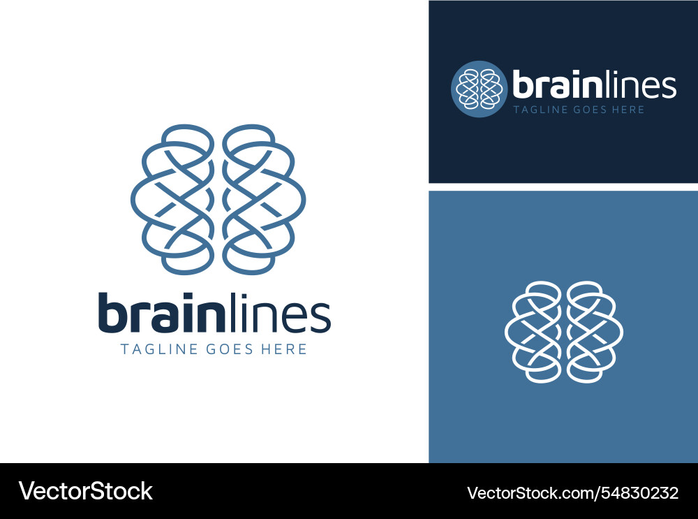 Spiral tangled strings human brain neurology logo Vector Image