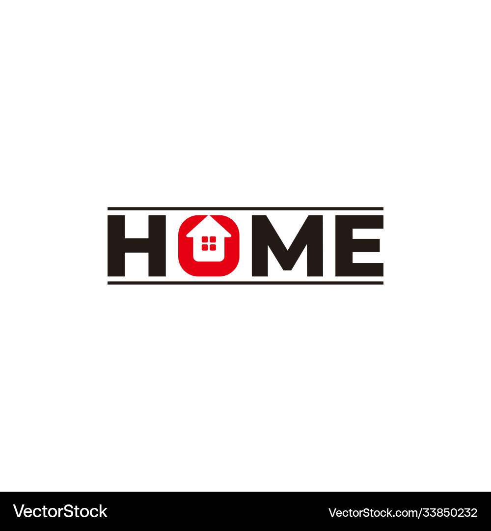 Text home letter o house shape symbol Royalty Free Vector