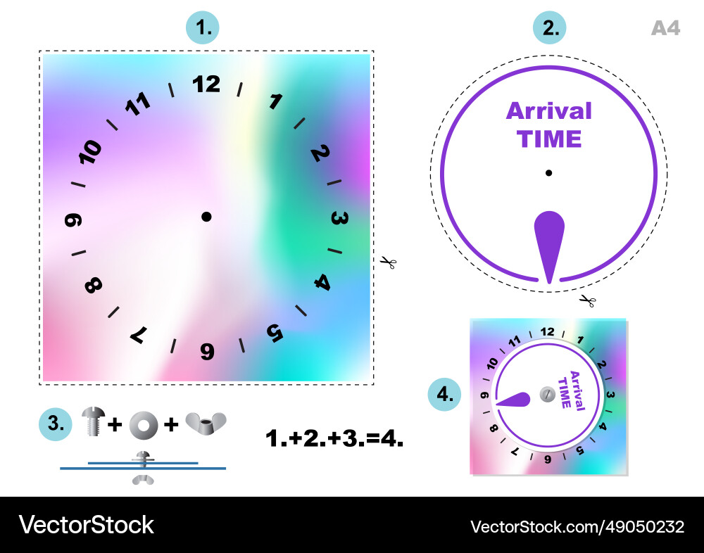 Time parking disc - car timer clock Royalty Free Vector