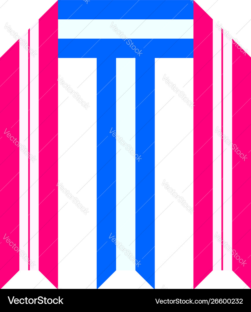 Trendy alphabet letter folded from paper tape Vector Image