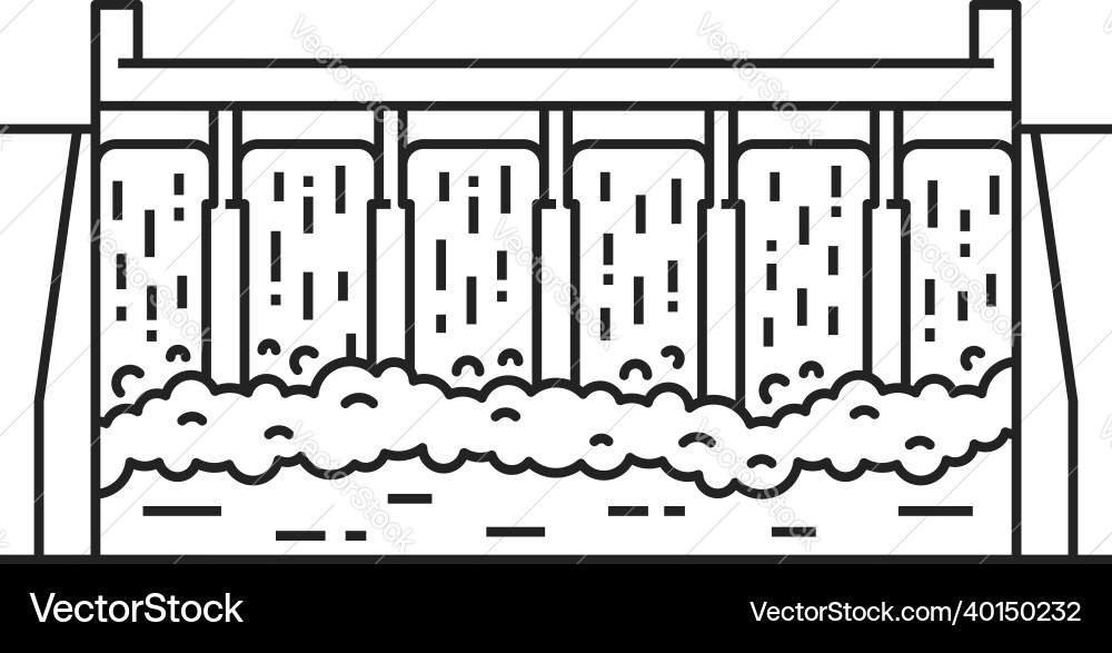 Water dam barrier energy serving technology icon Vector Image