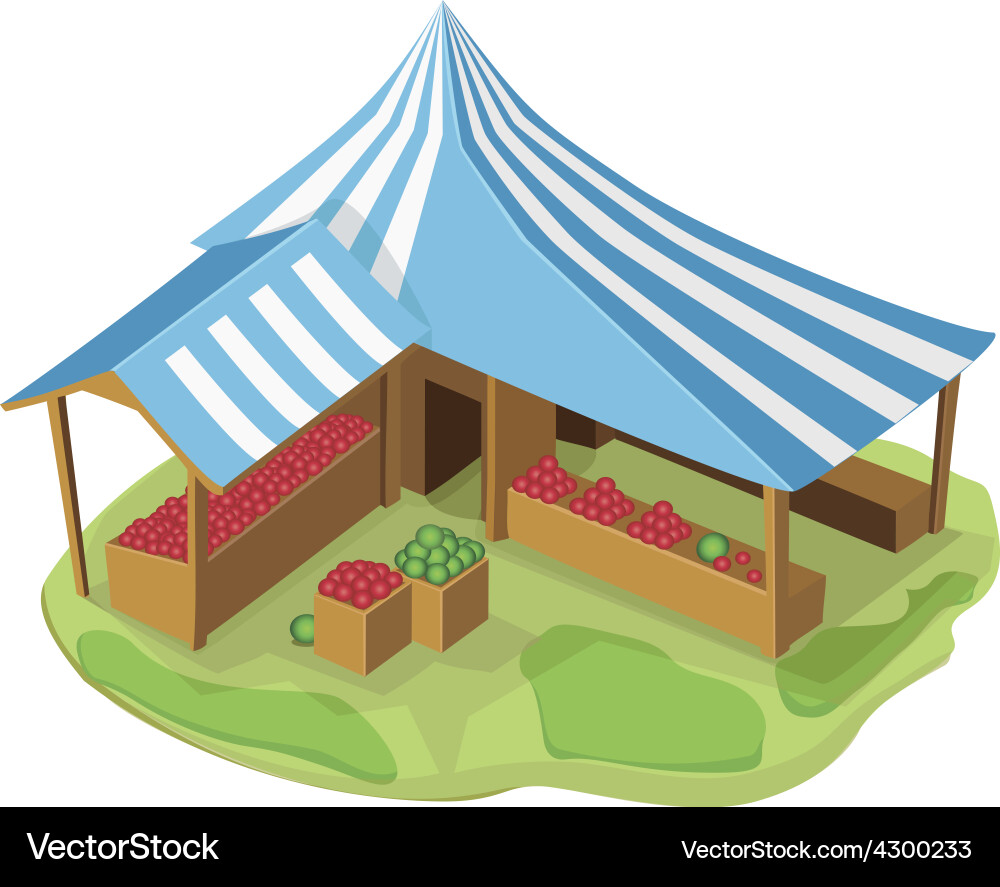 3D Marketplace Scene Royalty Free Vector Image