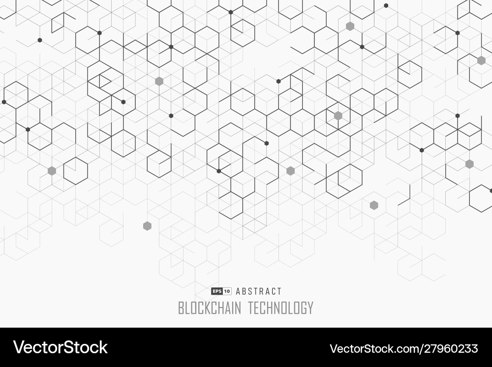 Abstract blockchain technology design Royalty Free Vector