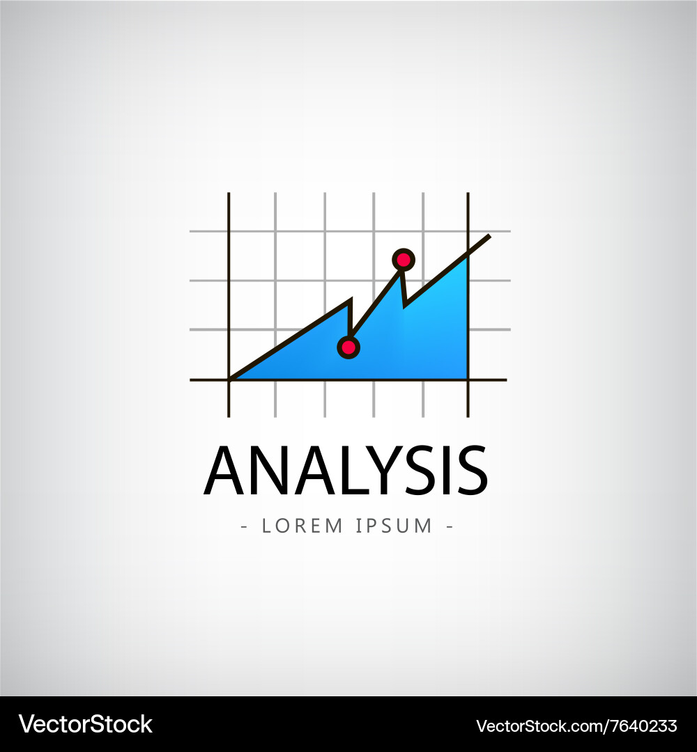 Analysis logo market icon chart Royalty Free Vector Image