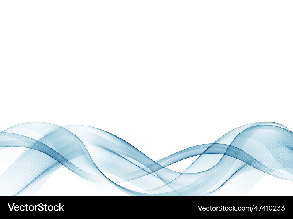 Blue flow of wavy lines in with halftone Vector Image