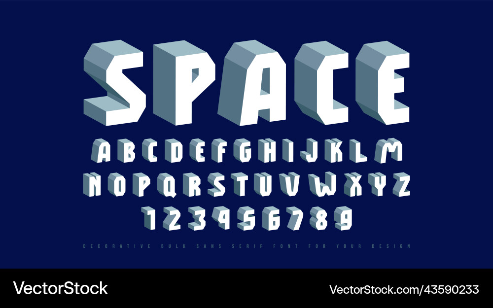 Bulk sans serif font Royalty Free Vector Image