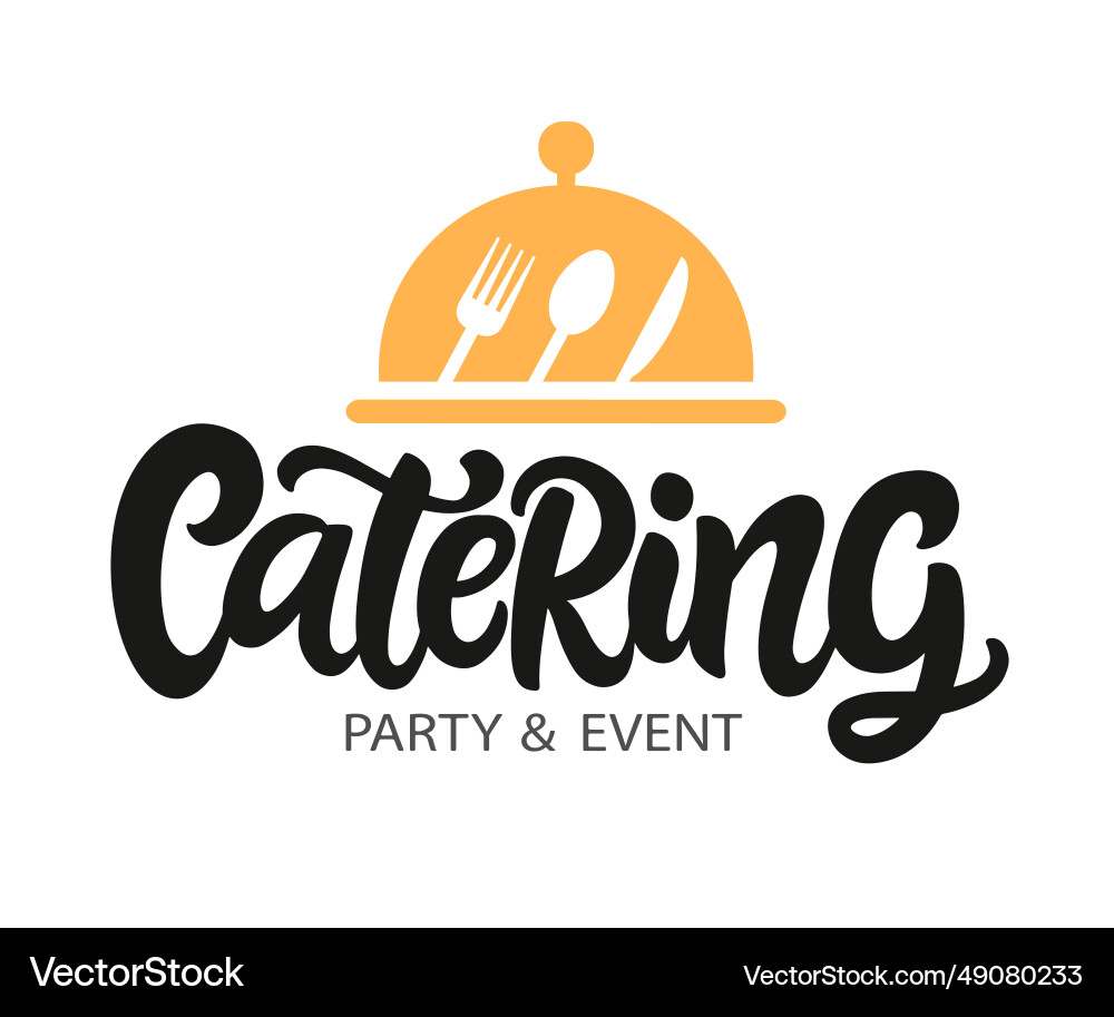 Catering logo badge cater service lettering Vector Image