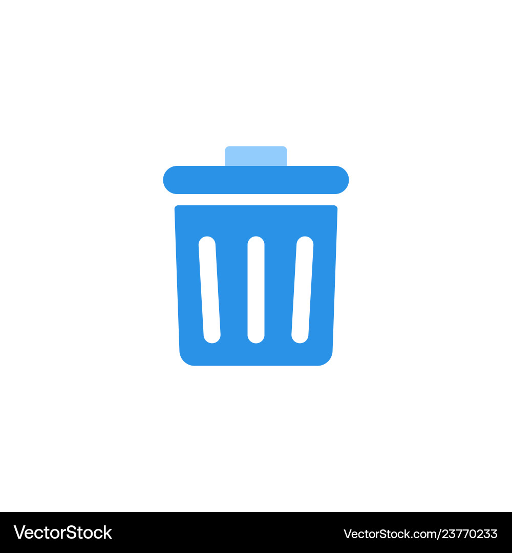 Delete icon blue monochrome color Royalty Free Vector Image
