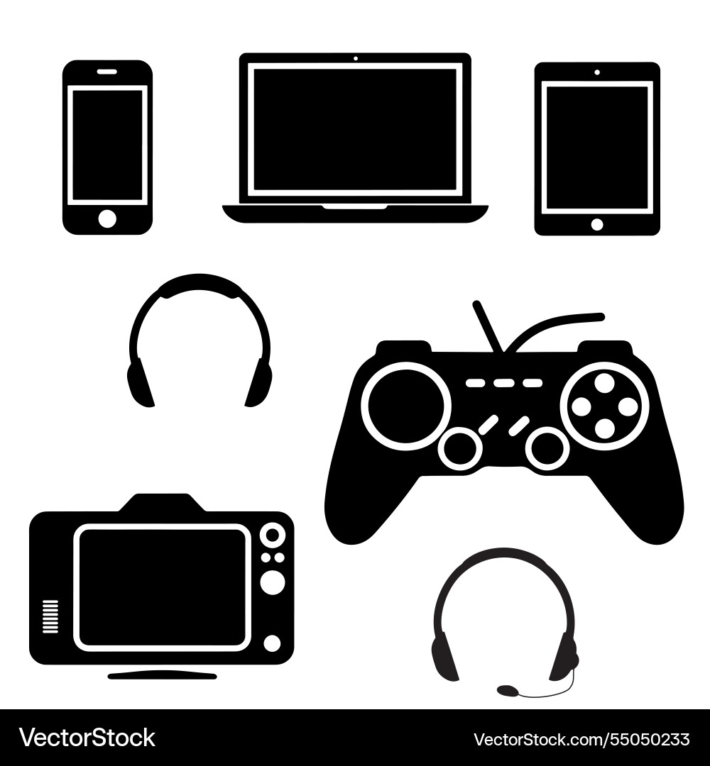 Electronic device icon set Royalty Free Vector Image