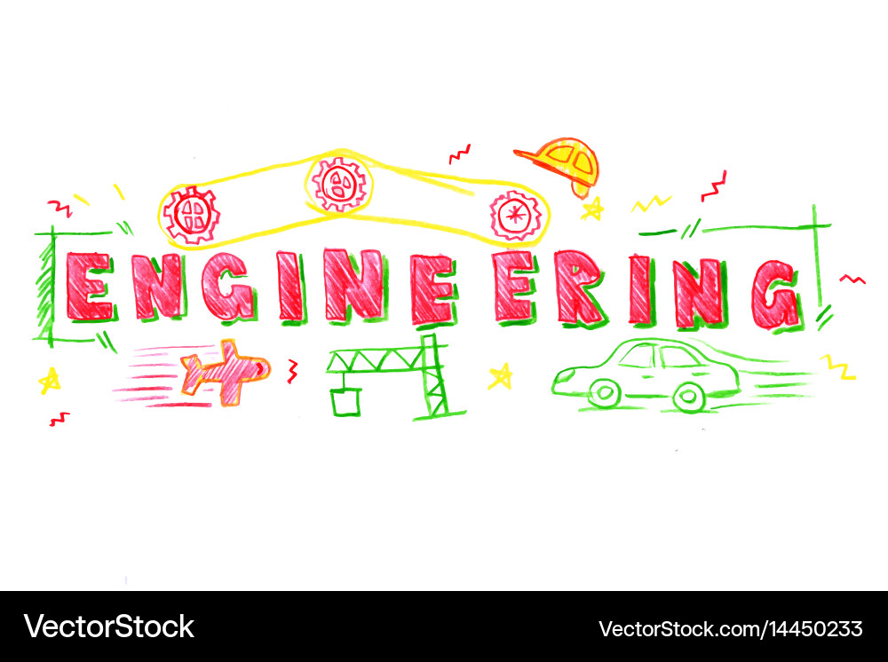 Engineering word Royalty Free Vector Image - VectorStock