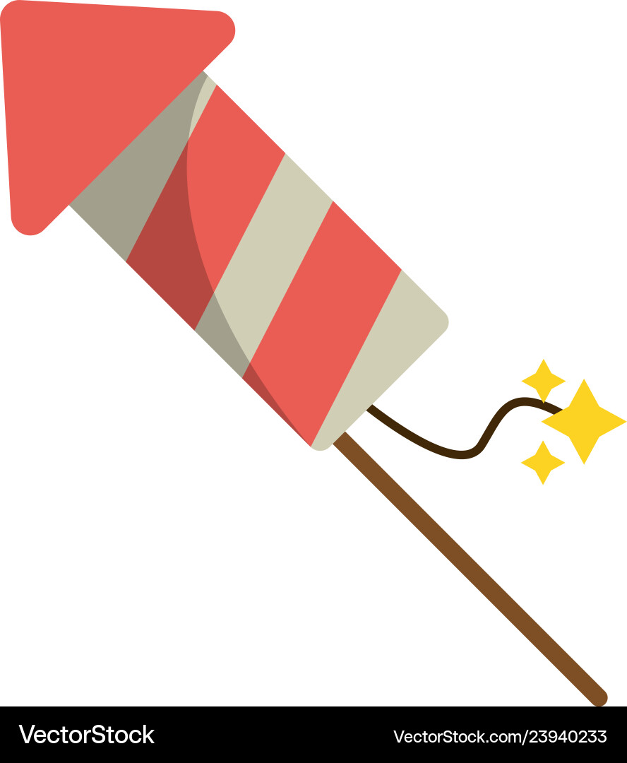 Firework rocket cartoon Royalty Free Vector Image