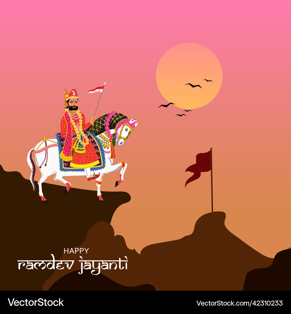 Happy ramdev jayanti greeting card design Vector Image
