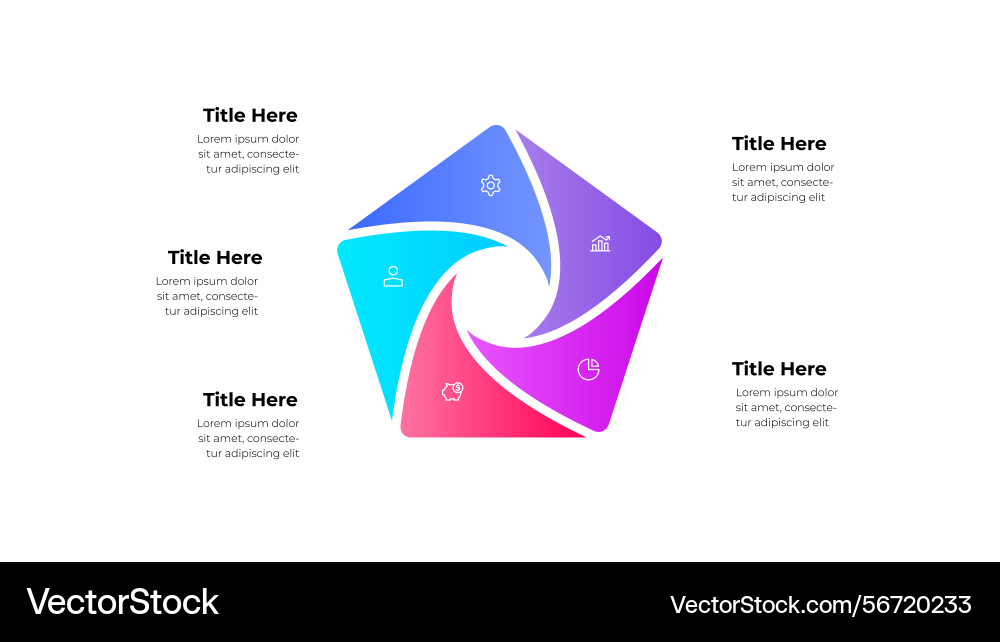 Infographic pentagonal layout with modern section Vector Image