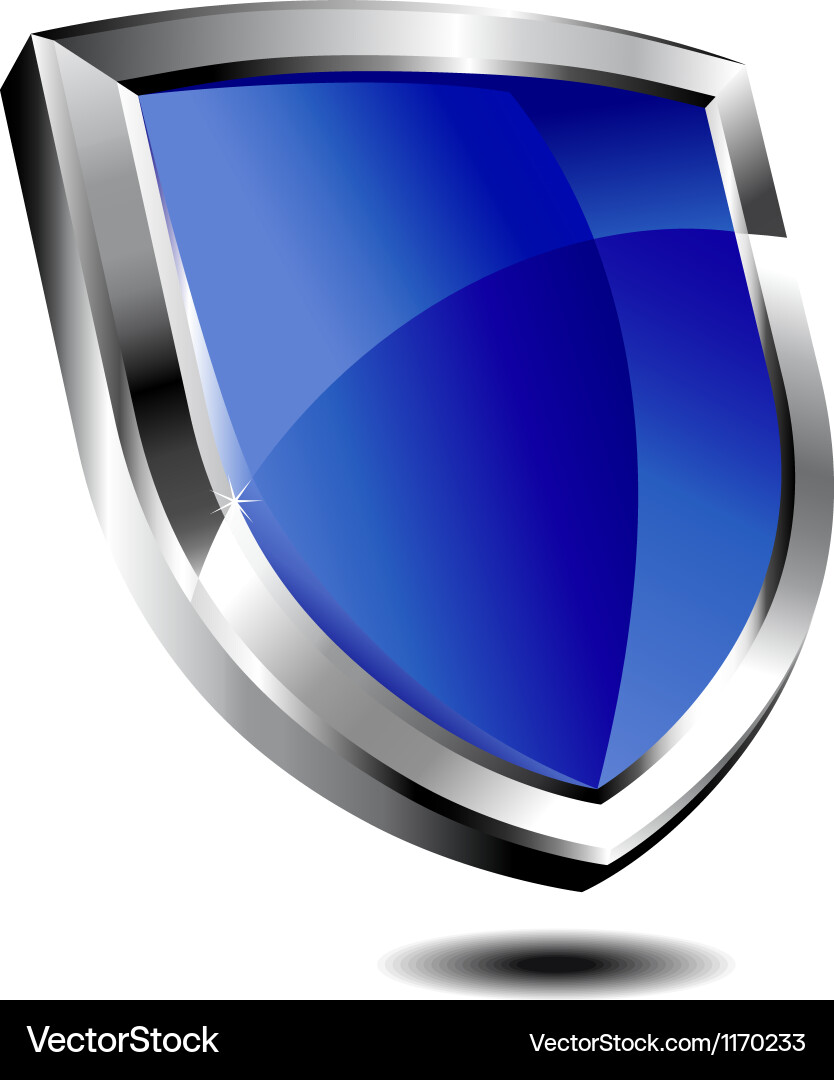 Modern Blue Shield Protection Royalty Free Vector Image