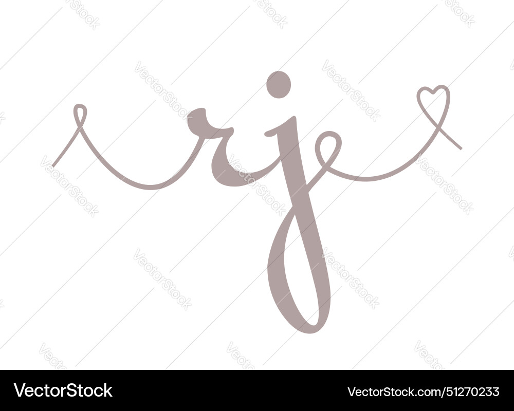 Rj initial wedding monogram calligraphy hand Vector Image