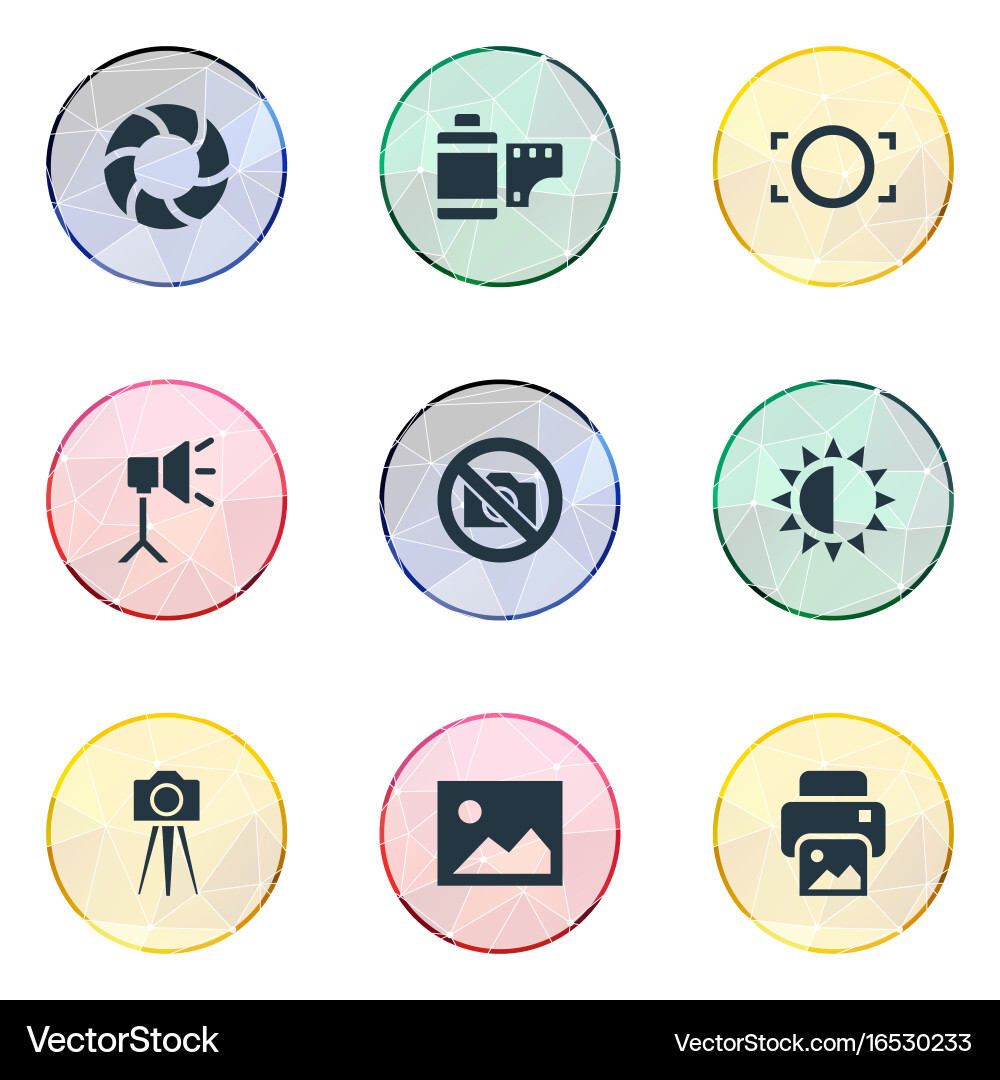 Set of simple photographic Royalty Free Vector Image