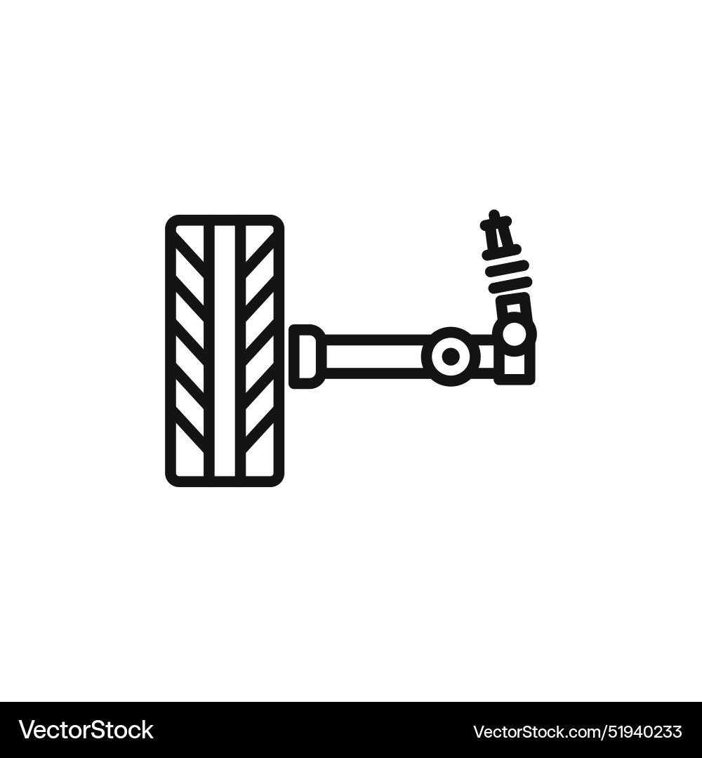 Wheel alignment icon logo sign outline Royalty Free Vector
