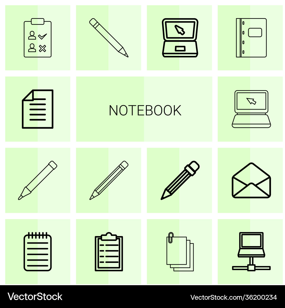 14 notebook icons (36200234) – Free Vector | VectorStock