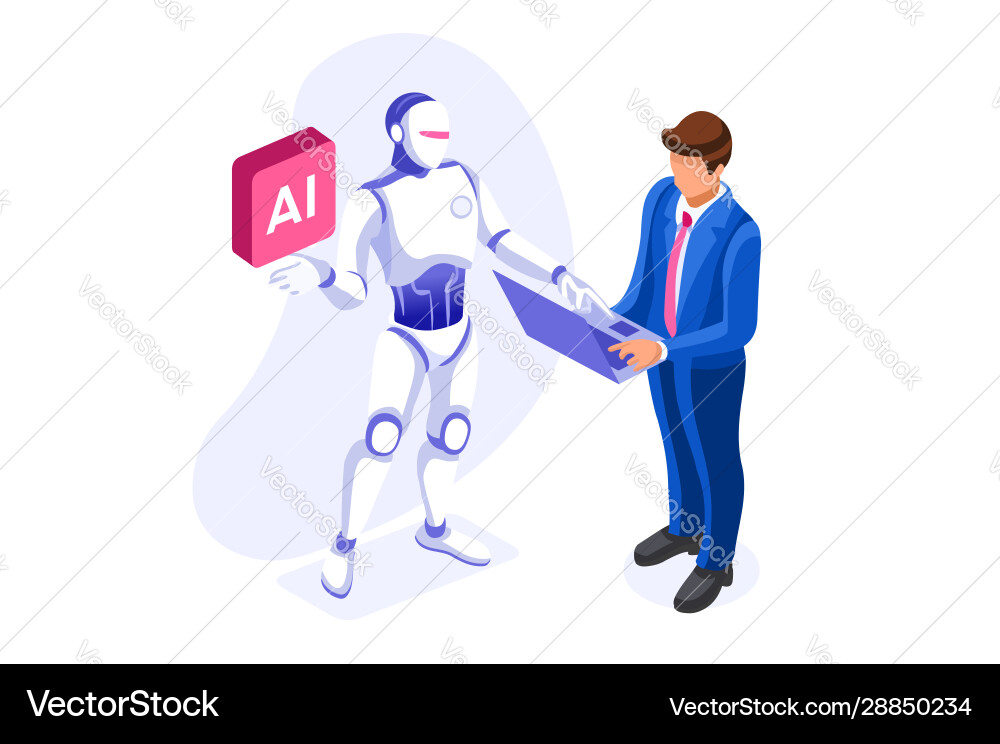 AI Robot Assistant Icon Royalty Free Vector Image