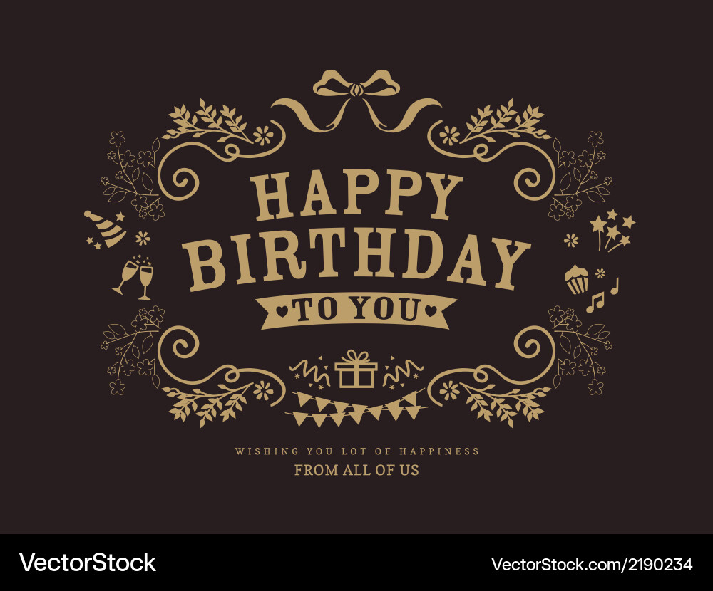 Birthday card design vintage style template Vector Image