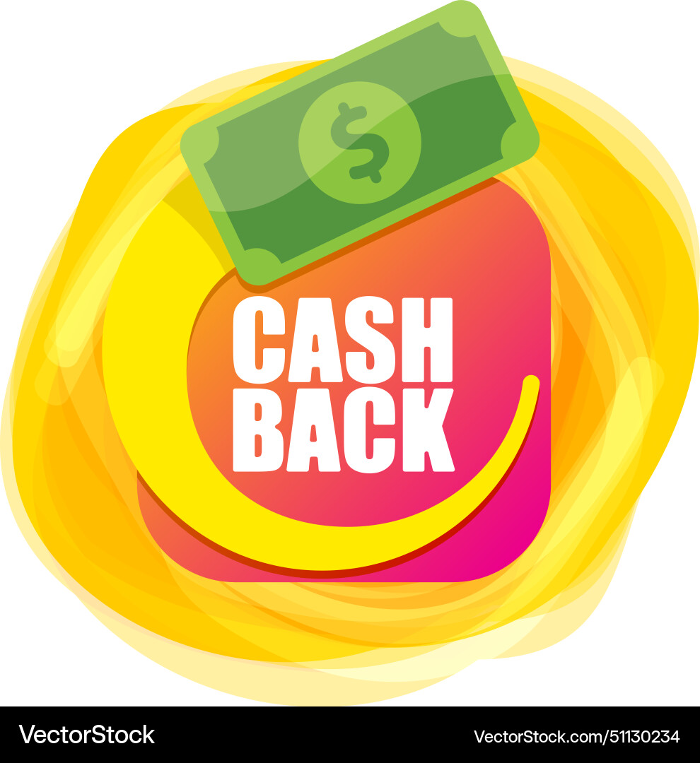 Cash back icon with dollar isolated on Royalty Free Vector