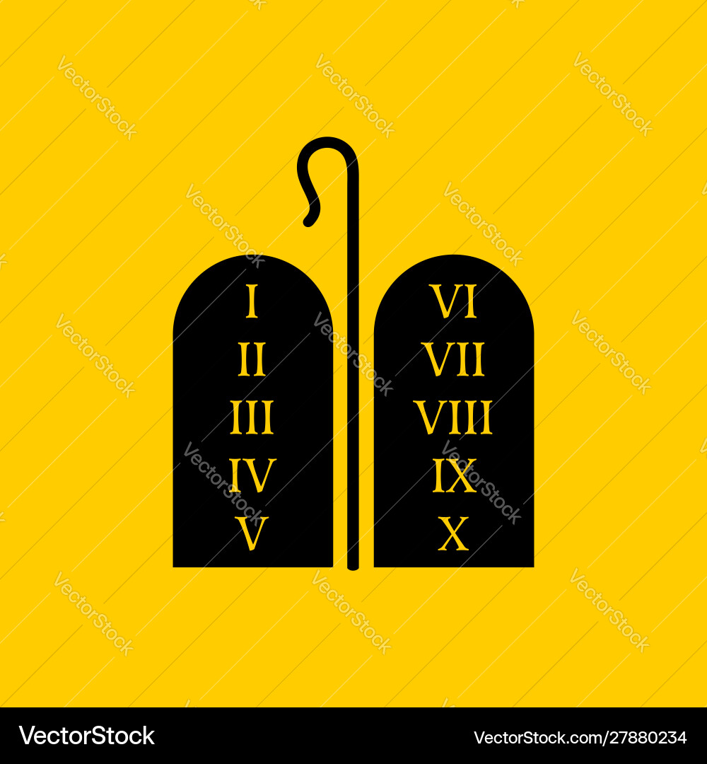 Christian symbols tablets covenant Royalty Free Vector Image