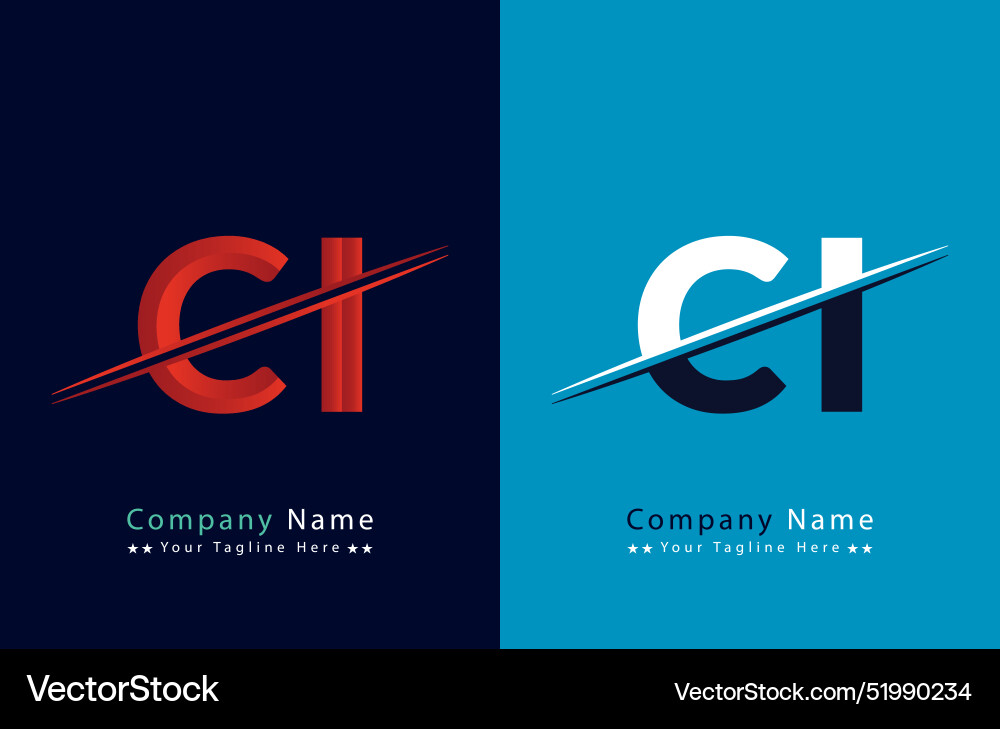 Ci letter logo template design Royalty Free Vector Image