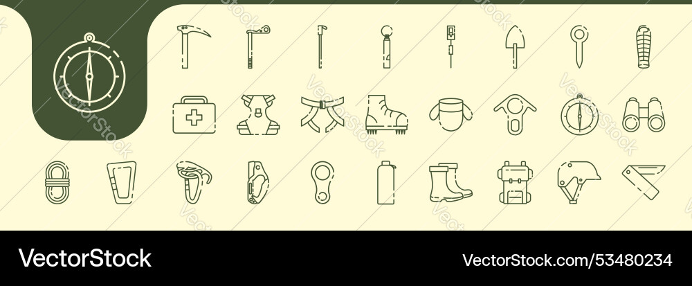 Climber lines icon set design Royalty Free Vector Image