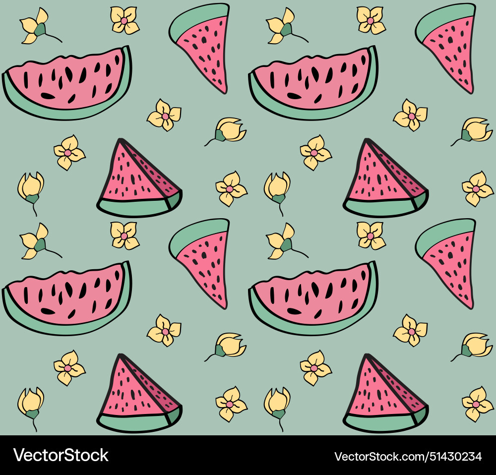 Cute watermelon seamless kids pattern Royalty Free Vector