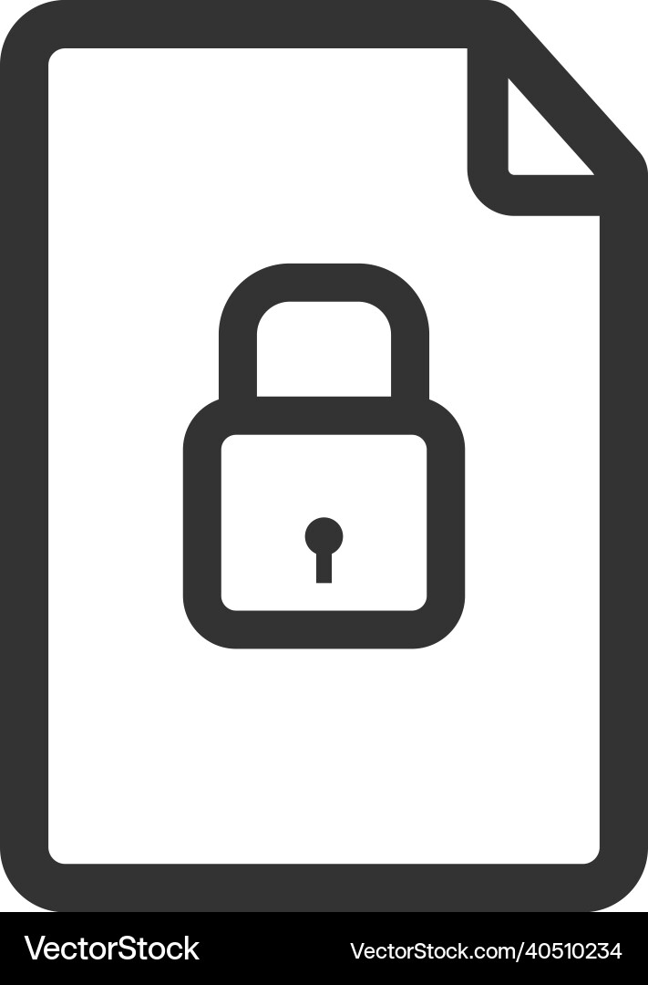 File lock safety icon Royalty Free Vector Image