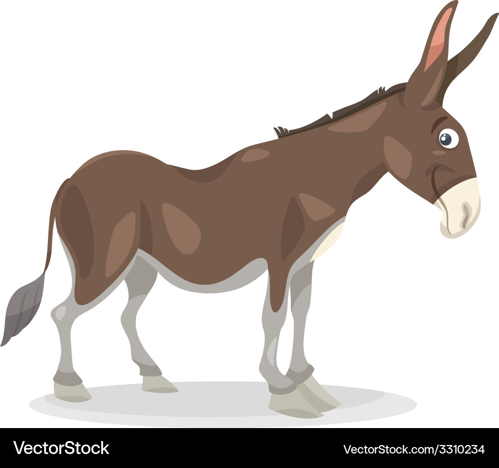 Funny donkey cartoon Royalty Free Vector Image