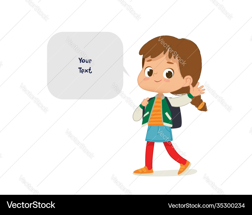 Girl with backpack Royalty Free Vector Image - VectorStock