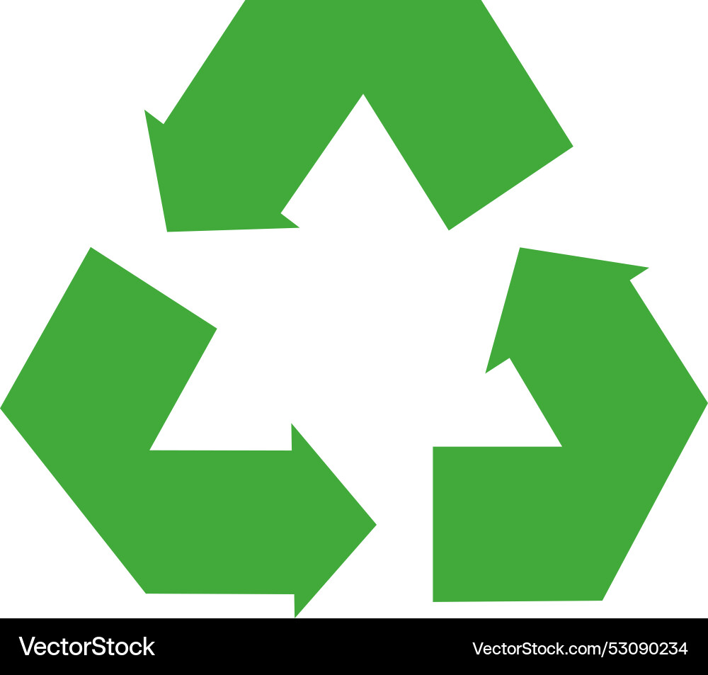 Green arrows cycle icon environment eco material Vector Image