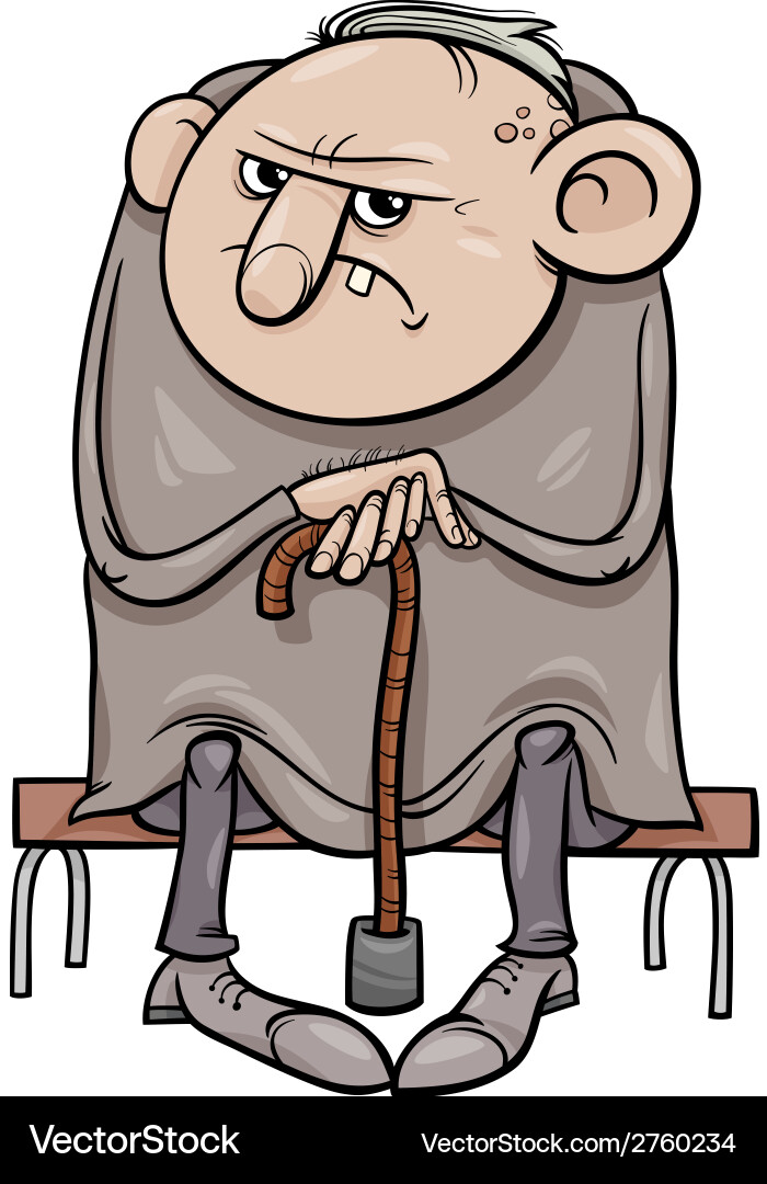 Grumpy Old Man Cartoon Character Cartoon Grumpy Man Comic Vector