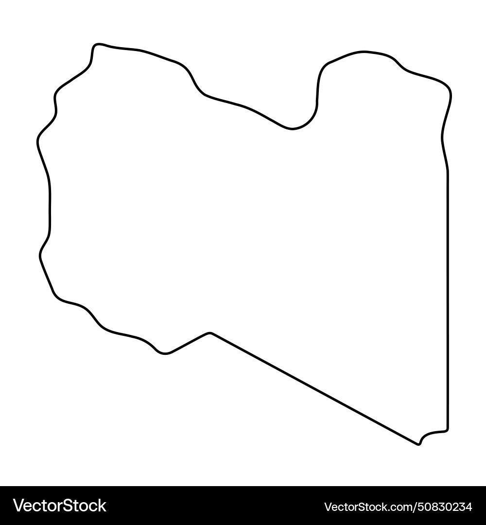 Libya simplified outline map Royalty Free Vector Image