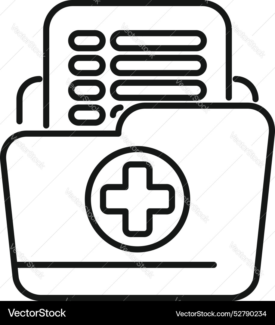 Medical record folder storing patient data with Vector Image