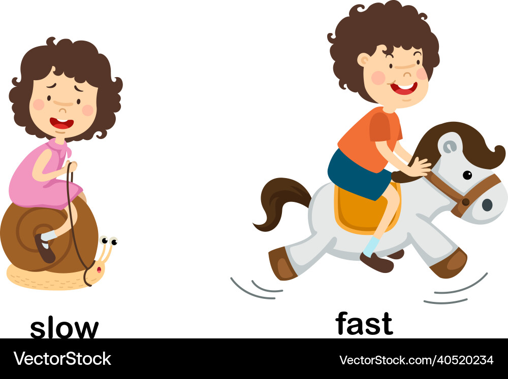 Opposite slow and fast Royalty Free Vector Image