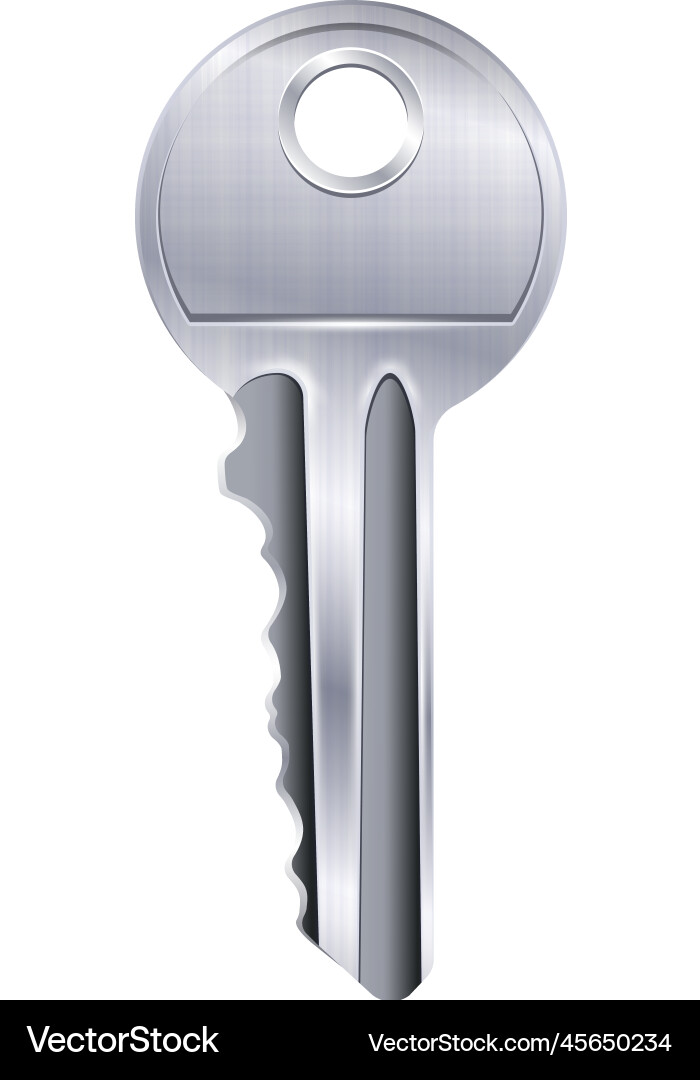 Realistic silver key composition Royalty Free Vector Image