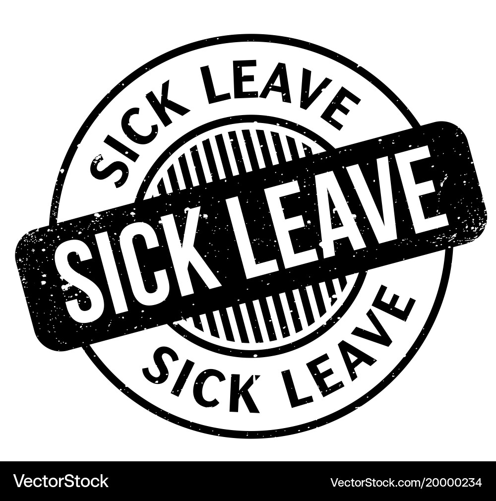 Sick leave rubber stamp Royalty Free Vector Image